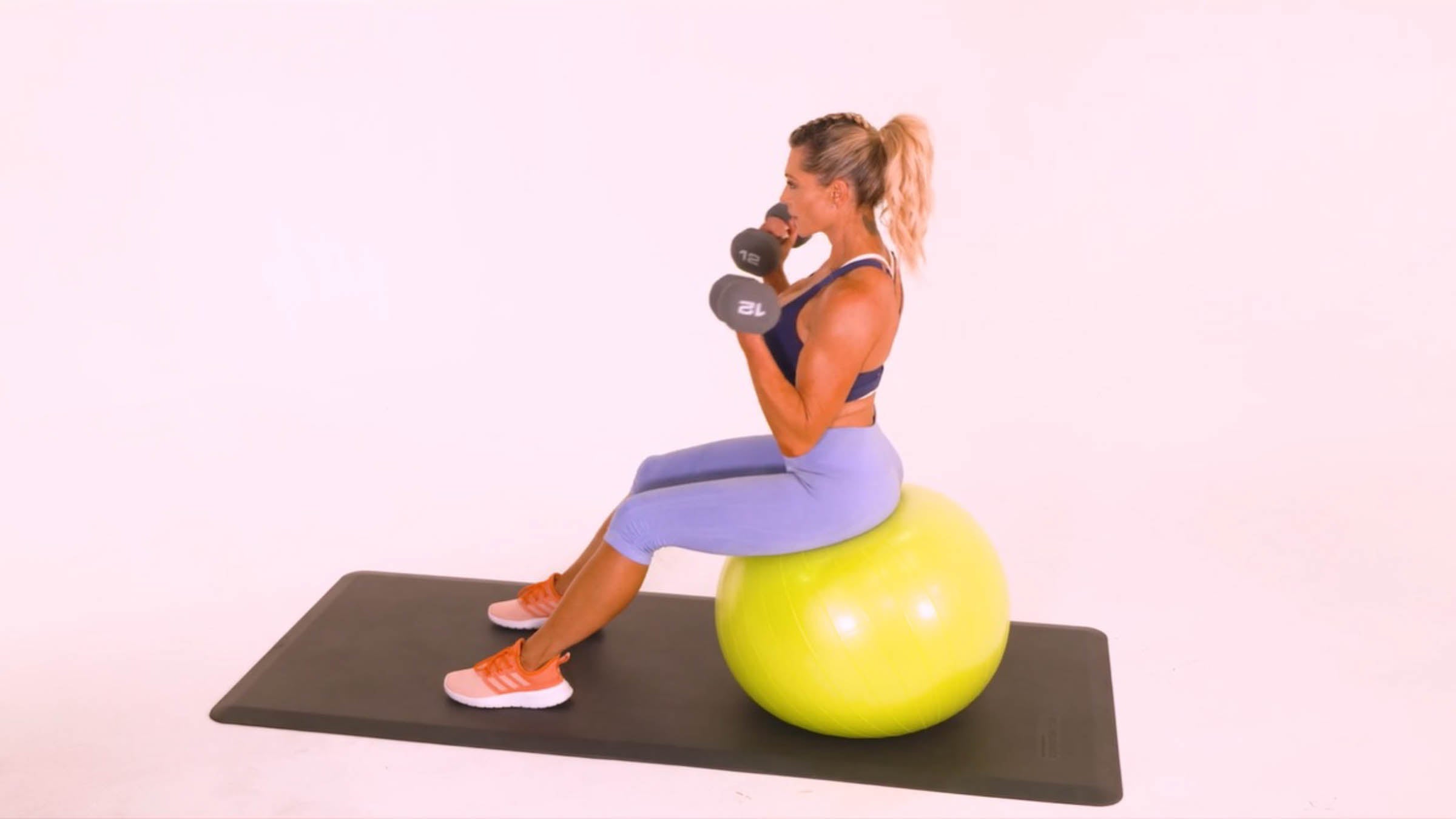 Stability-Ball Two-Arm Dumbbell Curl | Oxygen Mag