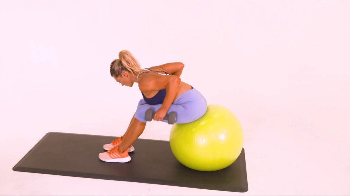 Stability-Ball Two-Arm Bent-Over Row - Oxygen Mag