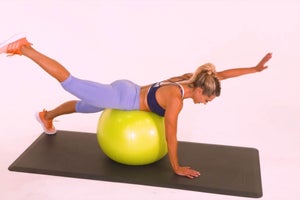 Stability-Ball Alternating Plank Bird Dog - Oxygen Mag
