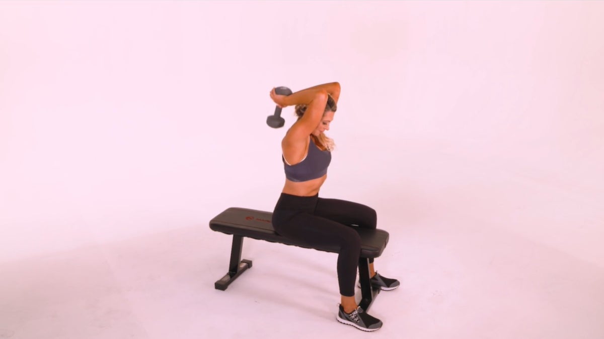 Seated Overhead Dumbbell Extension - Oxygen Mag