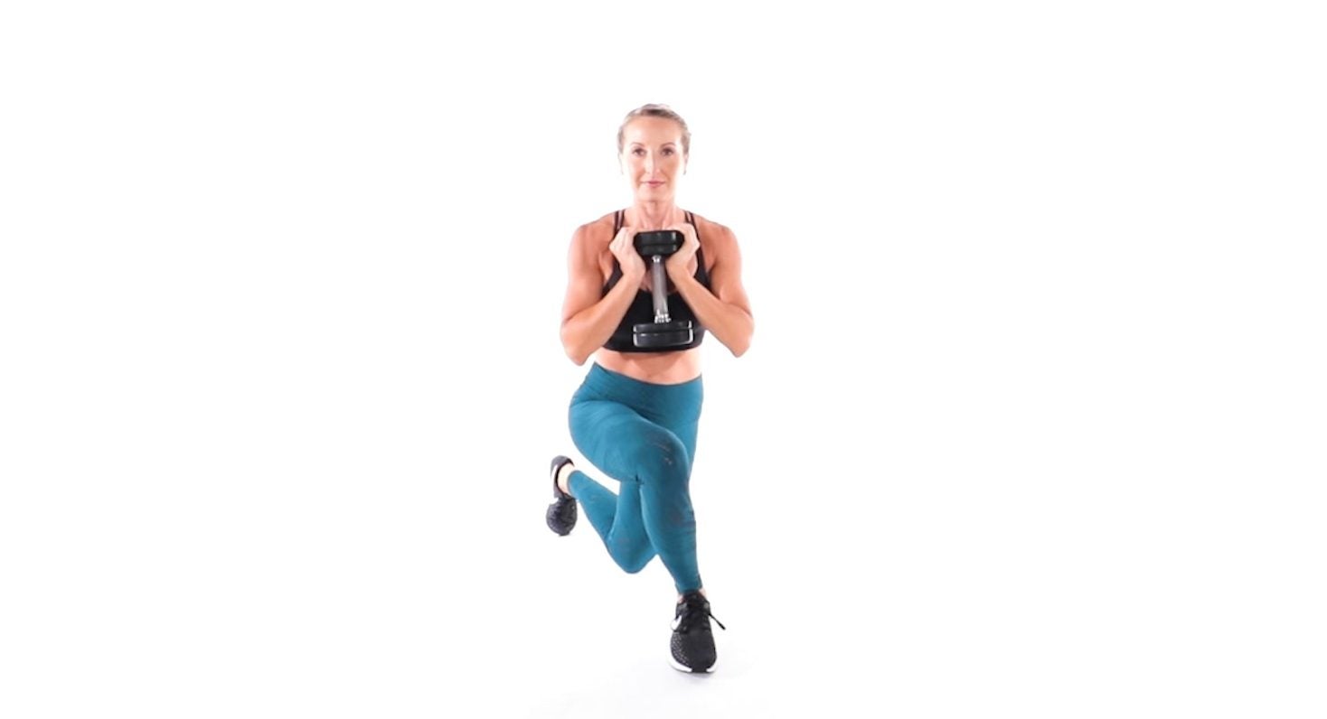 Dumbbell Curtsy Lunge | Oxygen Mag